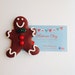 Gingerbread Man Magnet, Christmas Cookie, Red, White, and Green, Icing ...