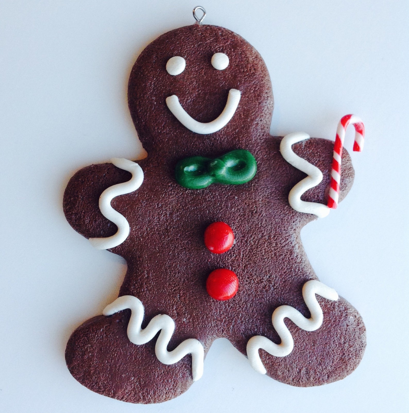 Gingerbread Man Christmas Ornament White Red Green Brown - Etsy