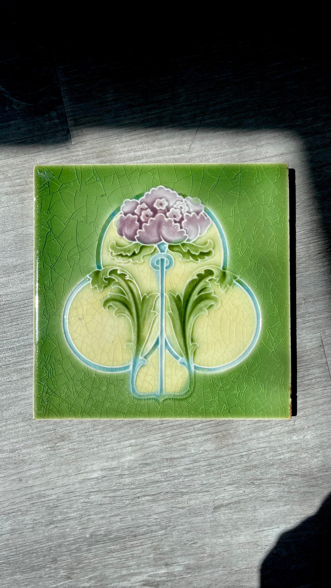 Art Nouveau Majolica Tile REGO England C 1900 - Etsy