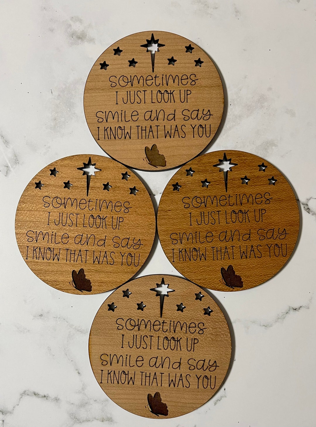 Cherry Wood Remembrance Ornament: Engraved Memorial Gift - Etsy