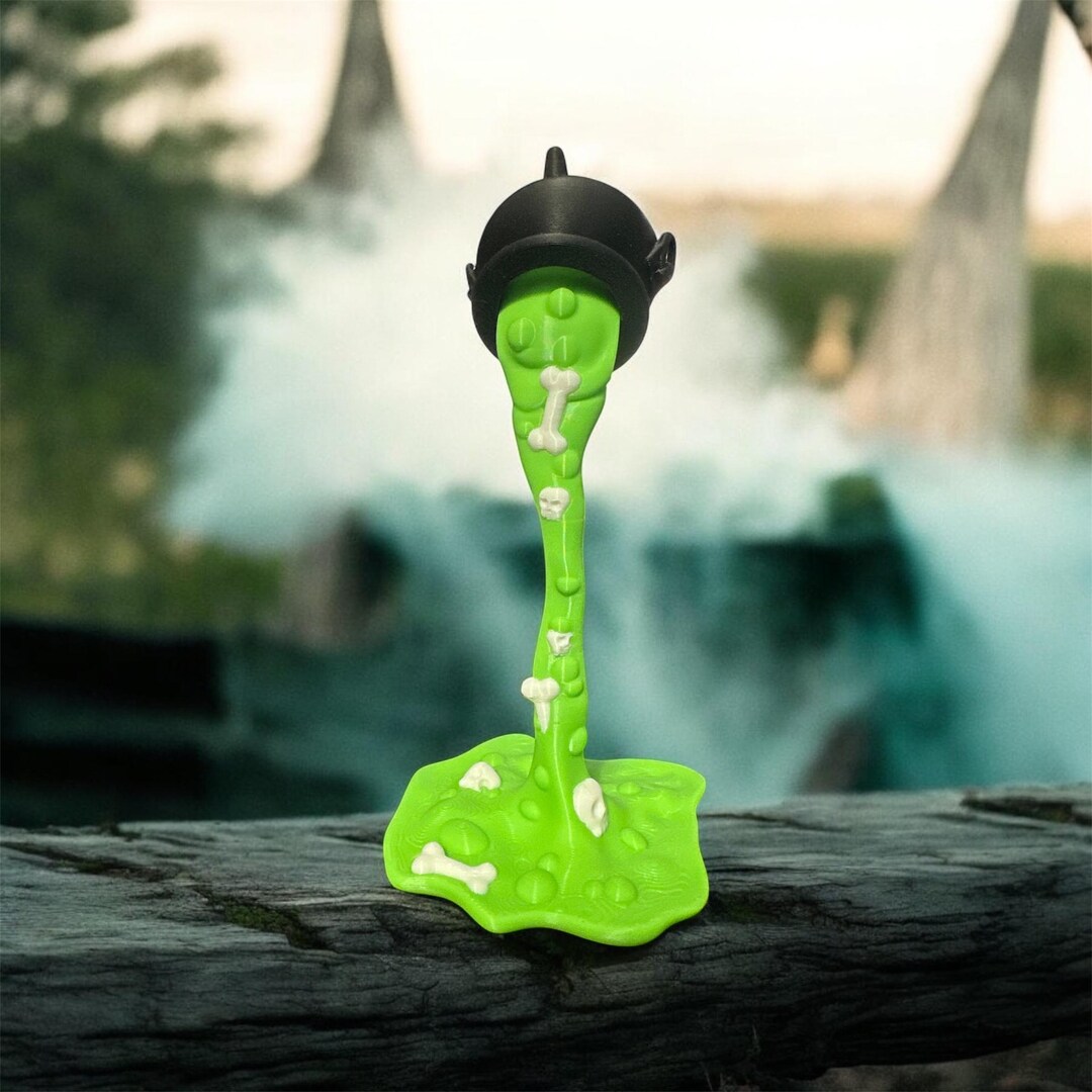 3D Printed Halloween Cauldron: Green Goop, Skulls & Bones - 6" Haunted ...