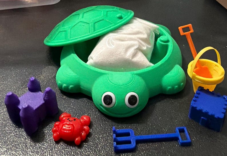 3D Printed Miniature Turtle Sandbox: Sandbox Toys Included! - Etsy