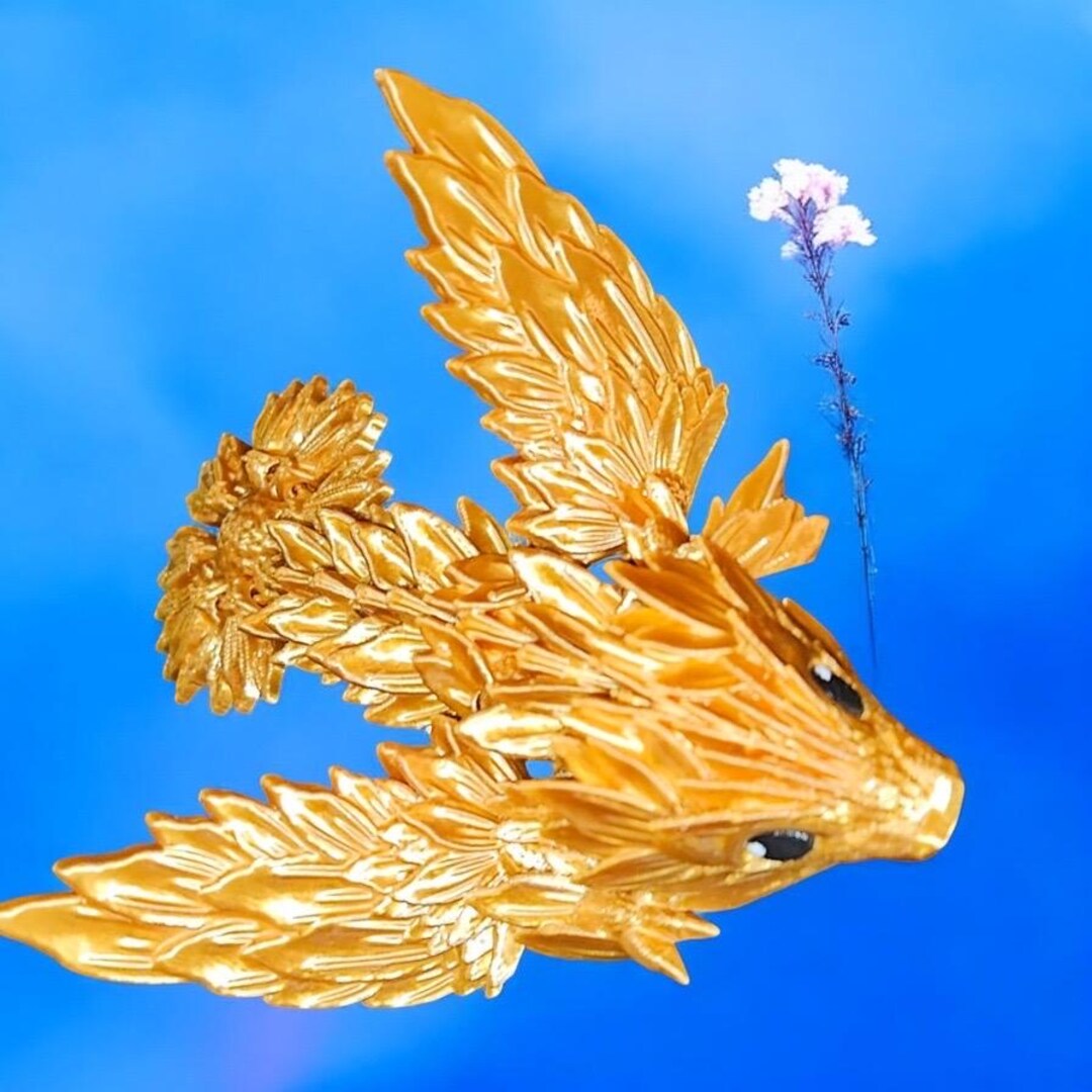 3D Printed Sunflower Dragon: Articulated Fantasy Creature Fidget Toy - Etsy