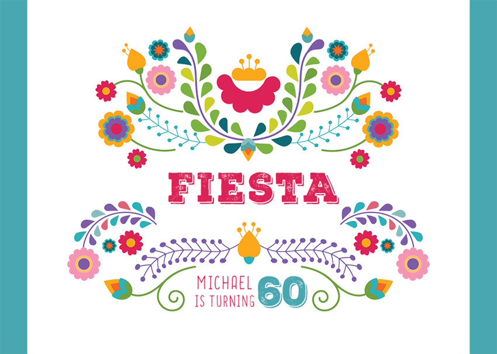 Custom Party Invite Template Card // Birthday Party Fiesta Postcard ...
