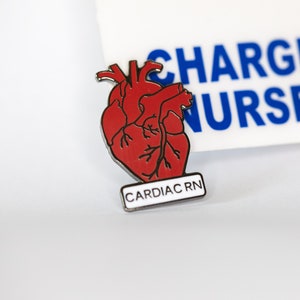 Cardiac RN Heart Pin Anatomical Heart Pin Nurse Gift CVICU Nurse Pin - Etsy