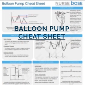 Balloon Pump Cheat Sheet: Cardiac Nurse Guide (digital Download) - Etsy