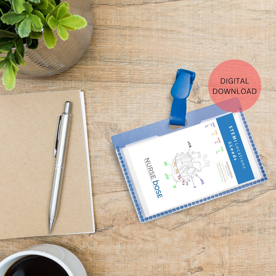 Cardiac Nurse Notes STEMI Location Cheat Sheet CCRN Review - Etsy Australia