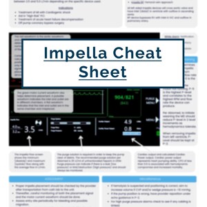 Printable Impella Cheat Sheet: CVICU Nursing Guide (digital Download ...