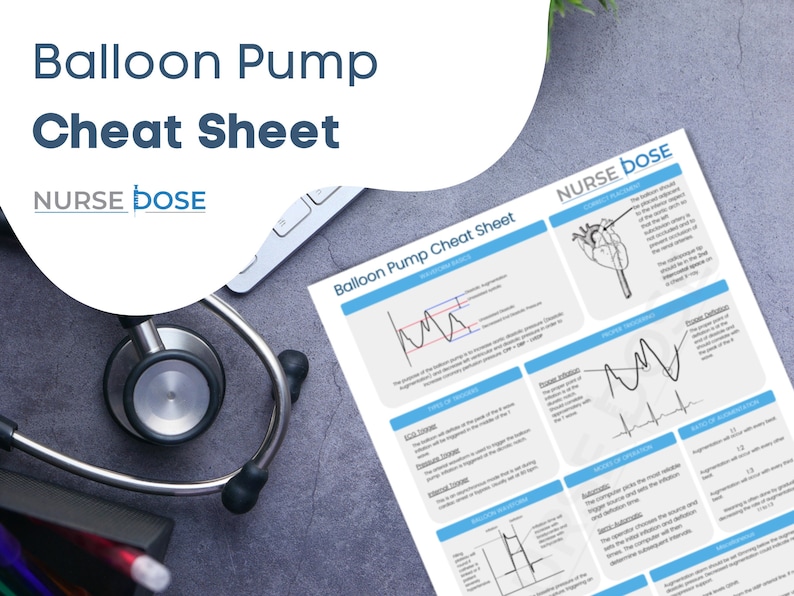 Balloon Pump Cheat Sheet: Cardiac Nurse Guide (digital Download) - Etsy