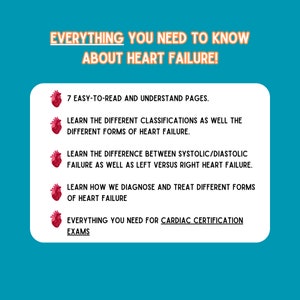 Heart Failure Nursing Notes: ICU Cardiac Study Guide (digital Download ...