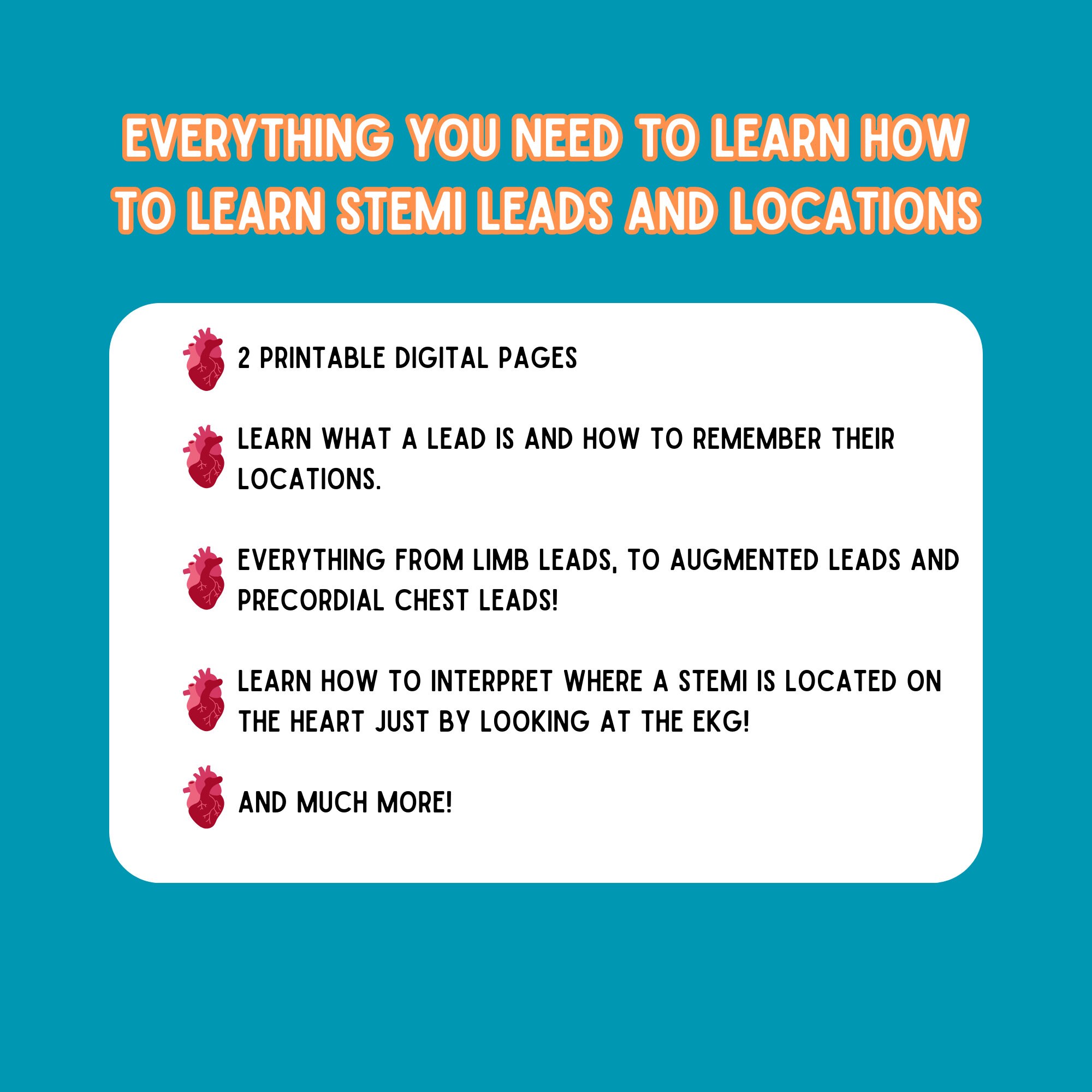 Cardiac Nursing Notes STEMI Leads & CCRN Study Guide CVICU Cheat Sheet ...