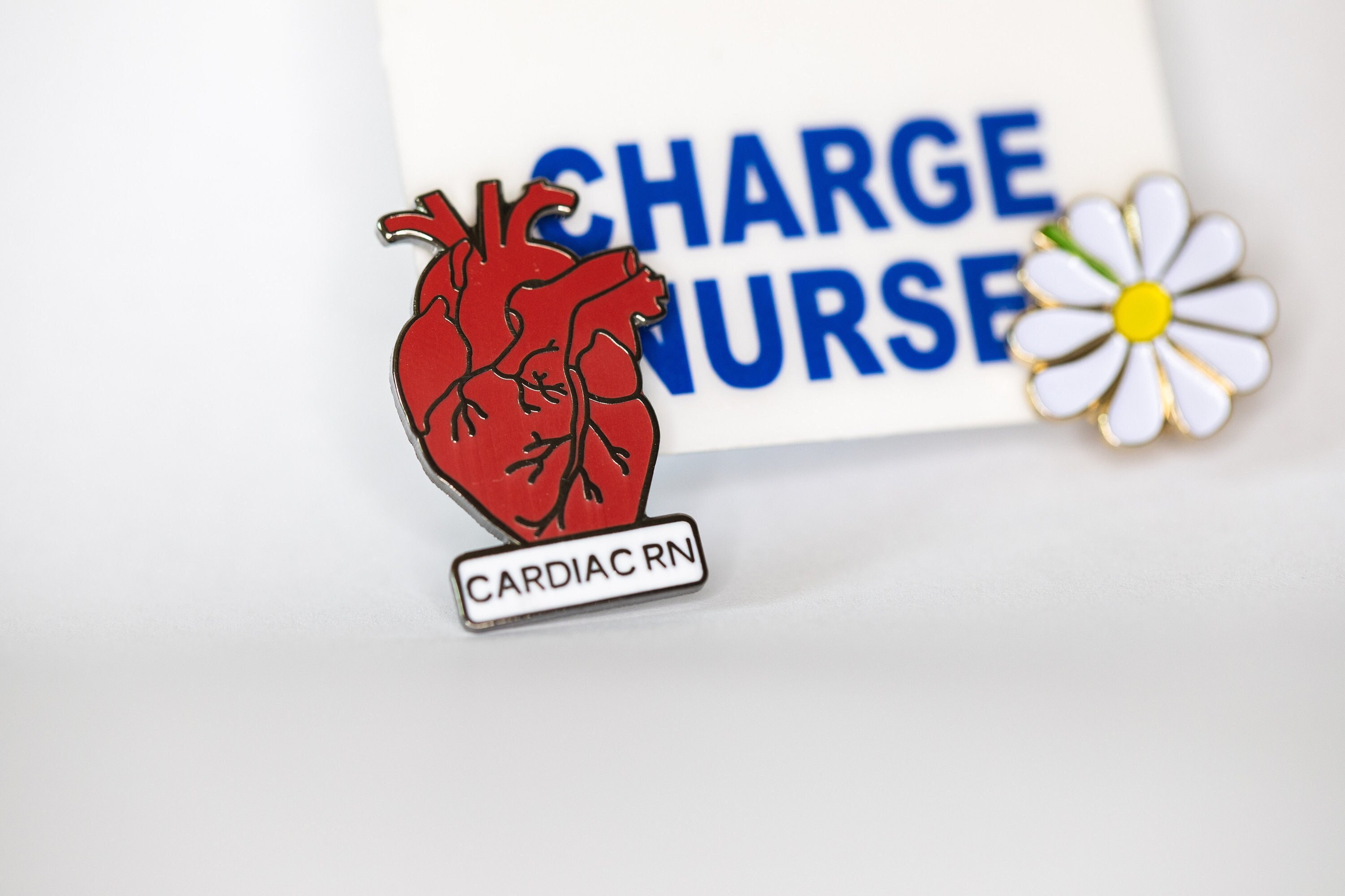 Cardiac RN Heart Pin Anatomical Heart Pin Nurse Gift - Etsy