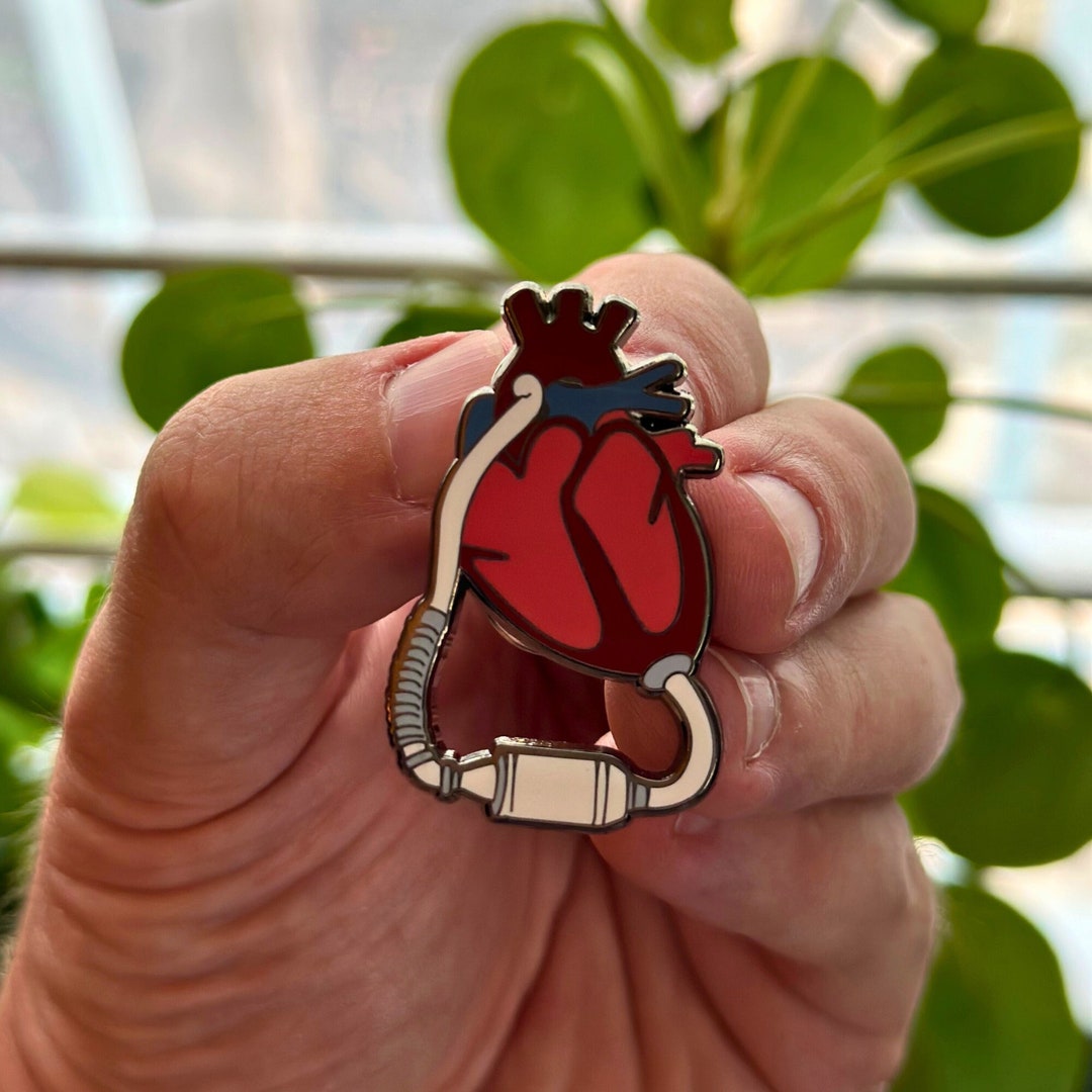 Cardiac RN Heart VAD Pin | Anatomical Heart Pin | Nurse Gift | CVICU ...