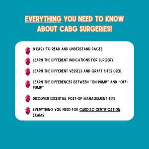 CABG Crash Course: ICU Nursing Notes & Study Guide (digital Download ...
