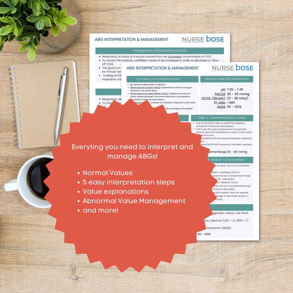 ABG Interpretation Cheat Sheet | CCRN Study Guide, ICU Notes, Arterial ...