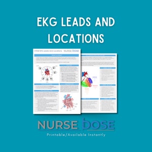 STEMI EKG Leads Bundle and Nurse Badge Card Bundle (digital Download ...