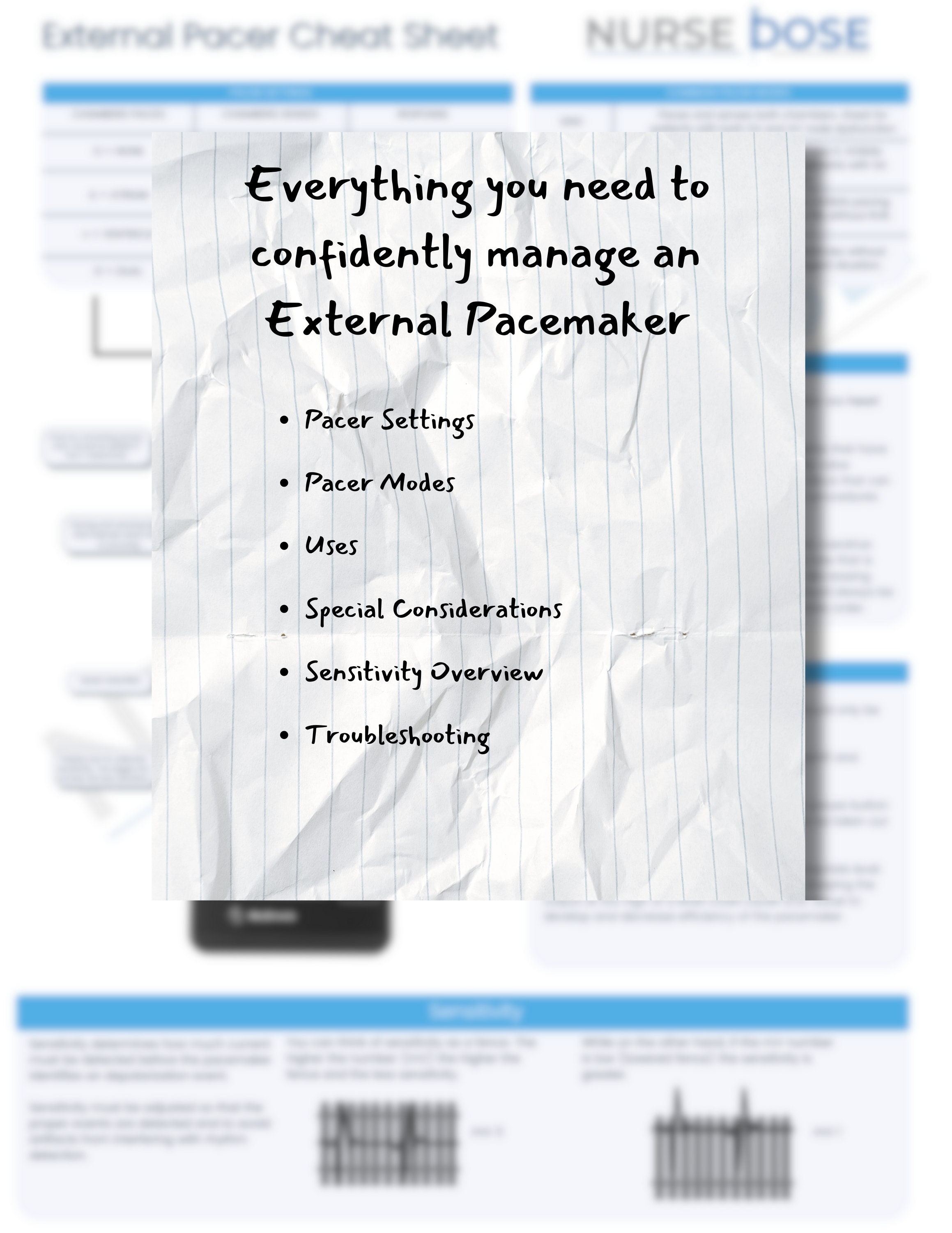 Printable External Pacemaker Cheat Sheet Digital Download - Etsy Portugal