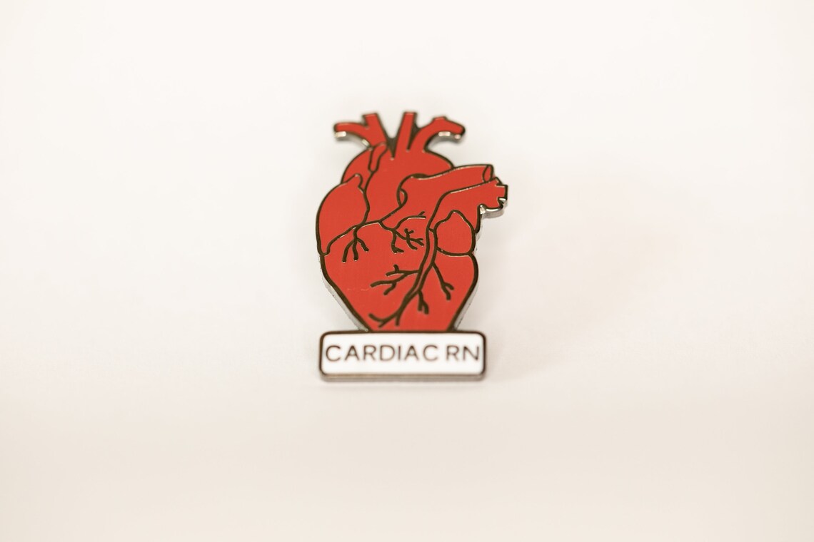 Cardiac RN Heart Pin Anatomical Heart Pin Nurse Gift - Etsy