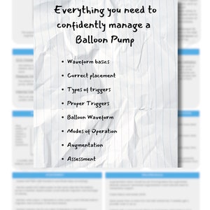 Balloon Pump Cheat Sheet: Cardiac Nurse Guide (digital Download) - Etsy