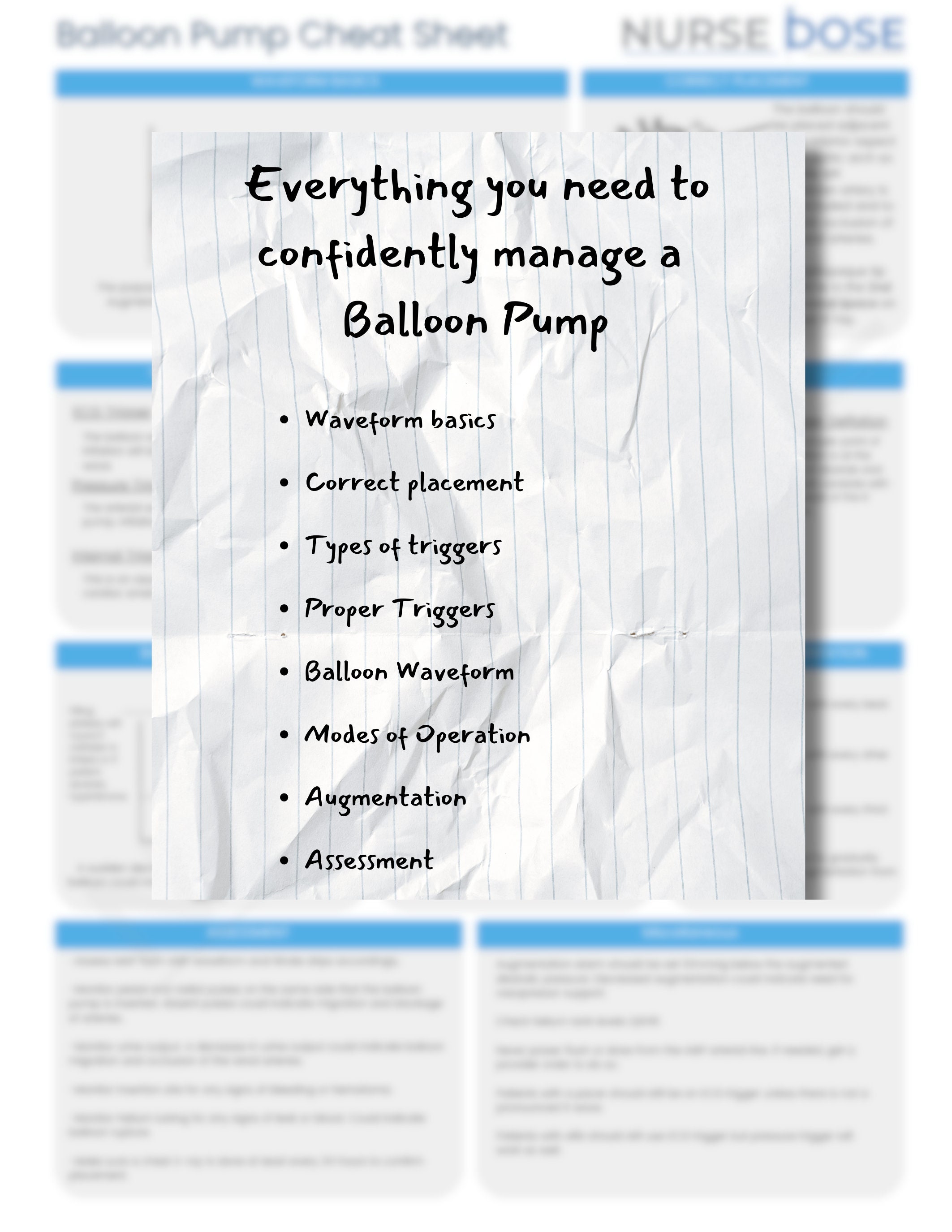 Balloon Pump Cheat Sheet: Cardiac Nurse Guide (digital Download) - Etsy