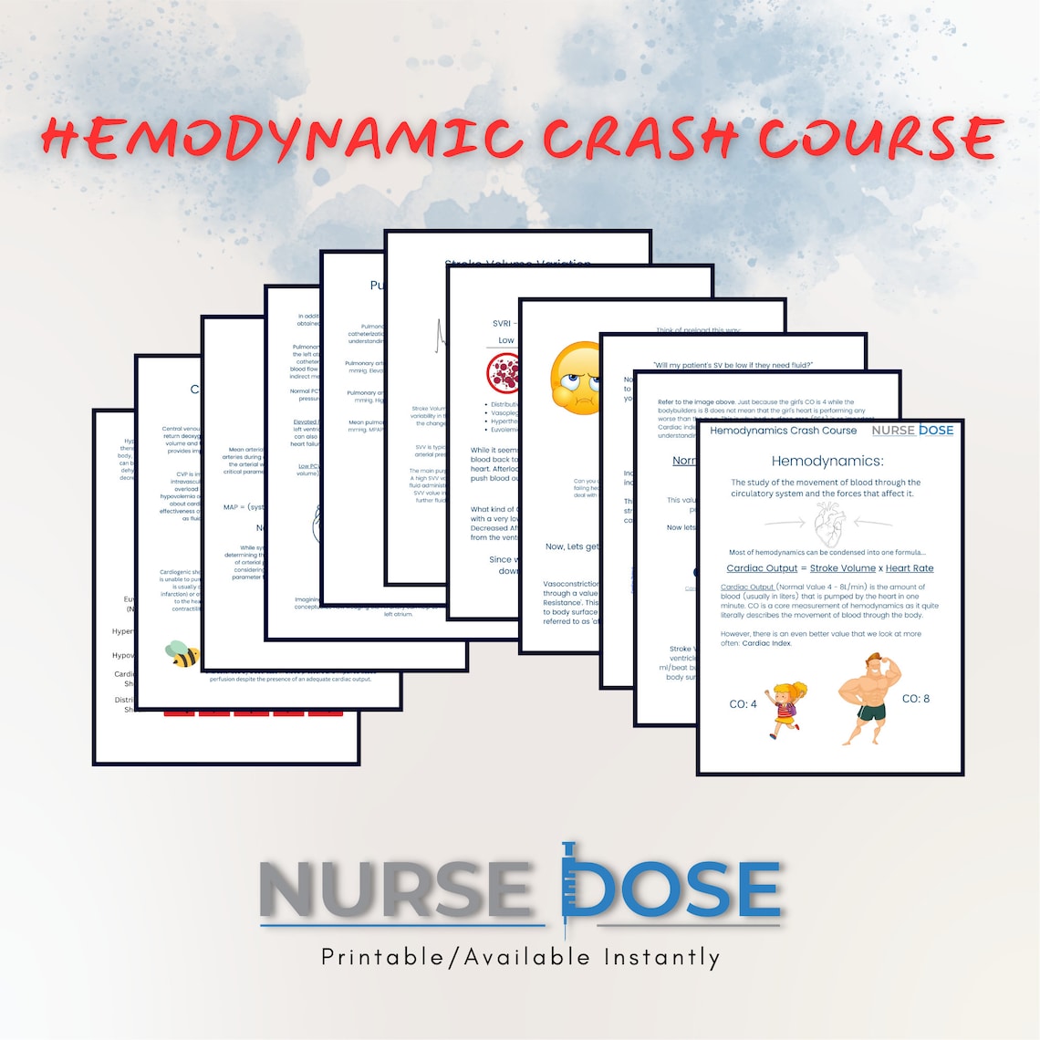 Hemodynamics CCRN Bundle ICU RN Nursing Notes Hemodynamic Crash Course ...