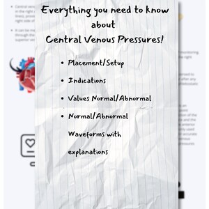 CVP Cheat Sheet: ICU Nurse Notes - Central Venous Pressure (digital ...