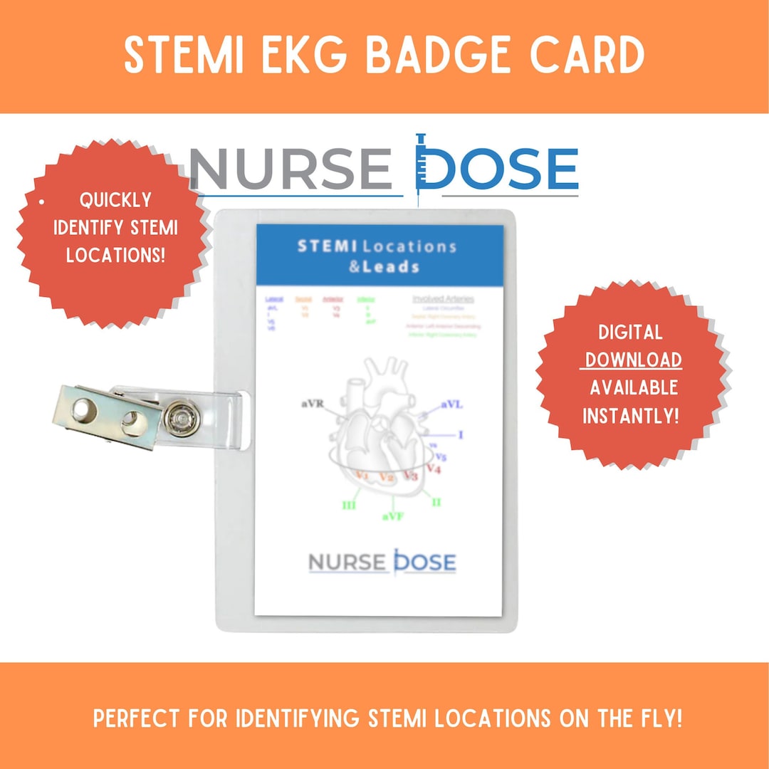 CCRN Nursing Notes: Cardiac Badge Card Cheat Sheet for STEMI Locations ...