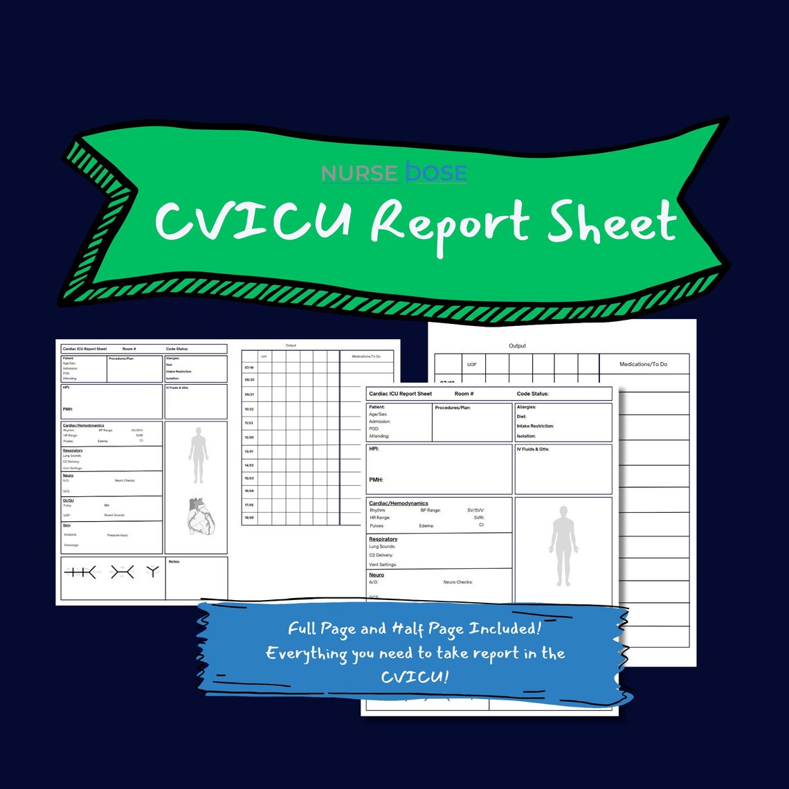 CVICU Nurse Report Sheet RN Gehirnlaken Cardiac Nurse - Etsy.de