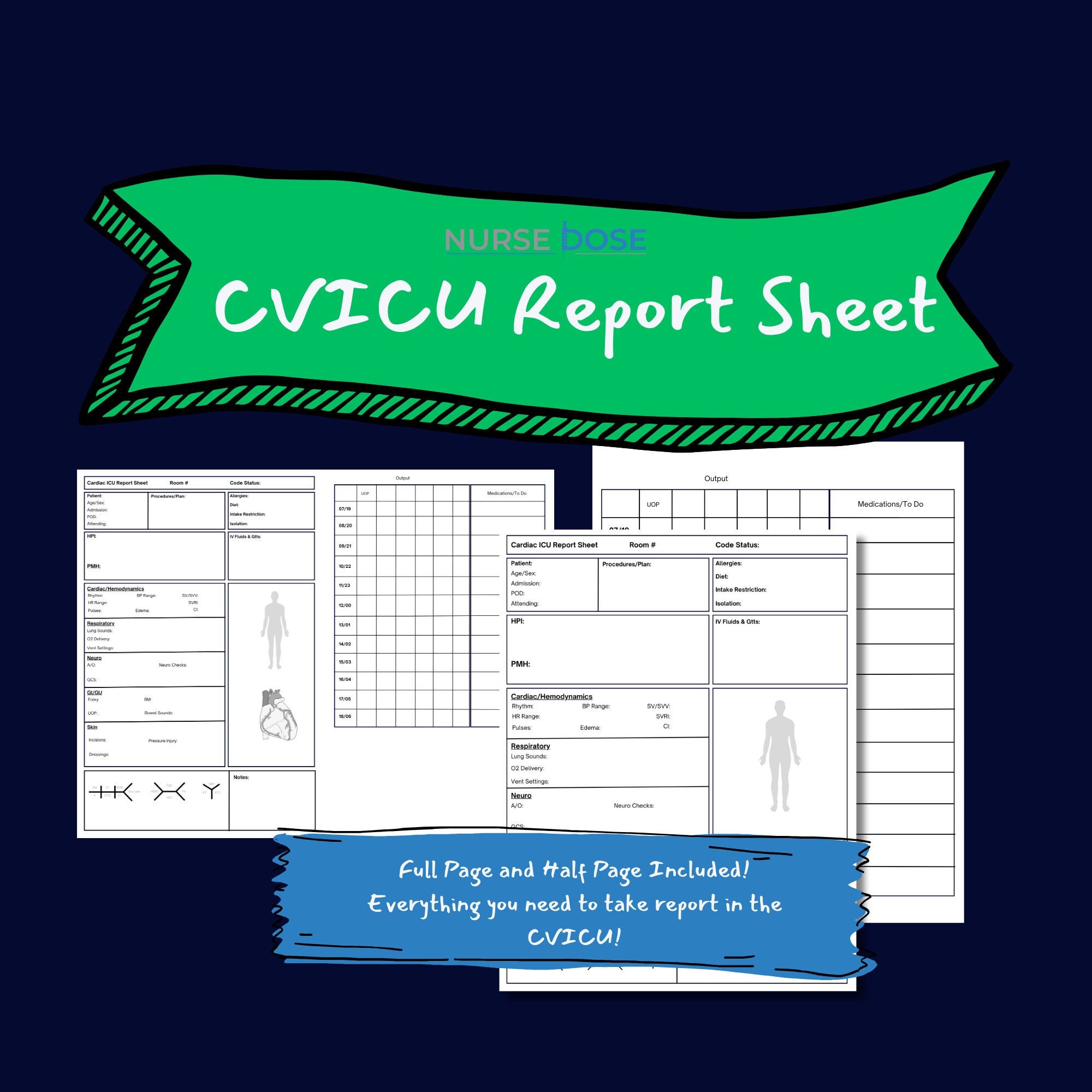 CVICU Nurse Report Sheet: Cardiac RN Brain Sheet (digital Download) - Etsy