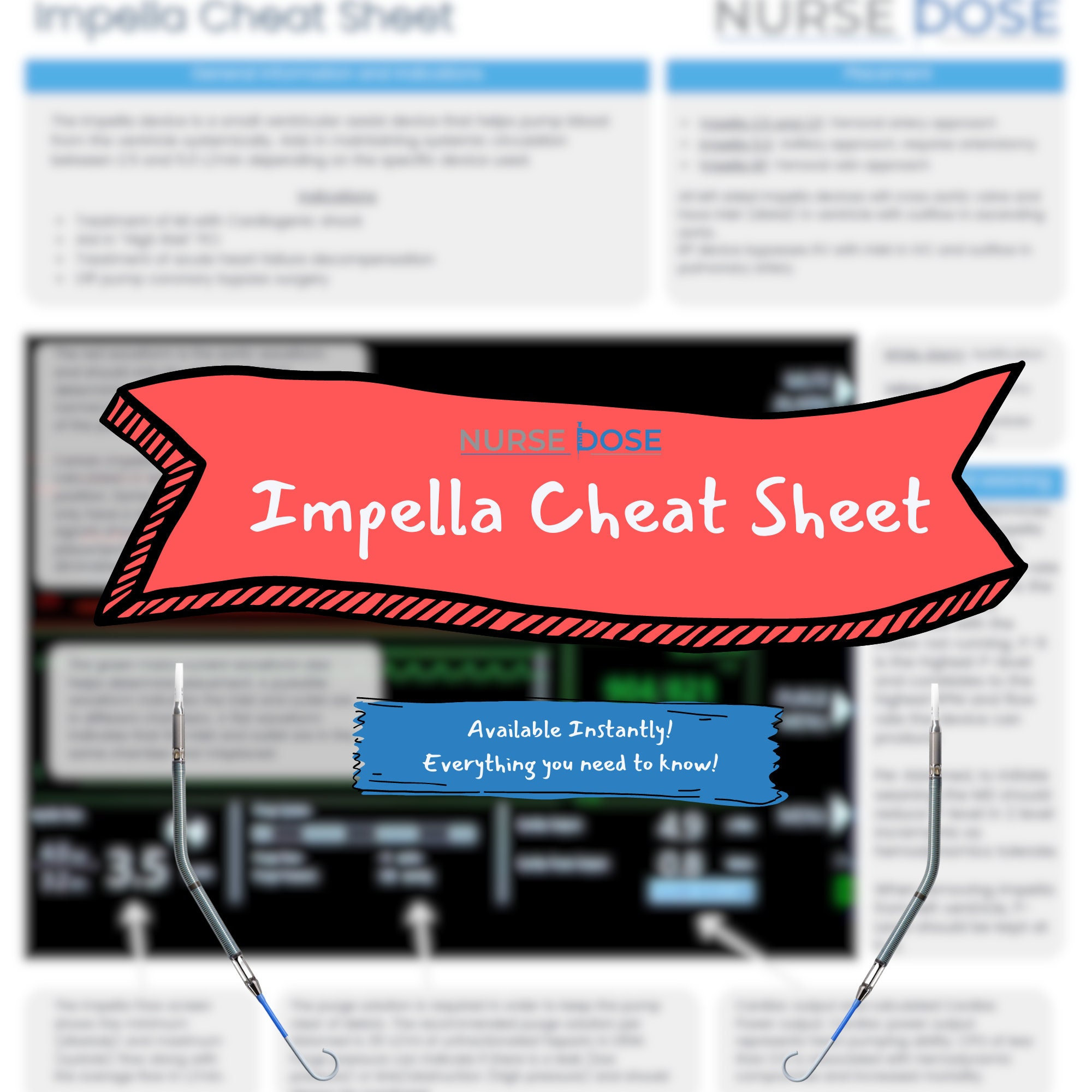 Printable Impella Cheat Sheet: CVICU Nursing Guide (digital Download ...
