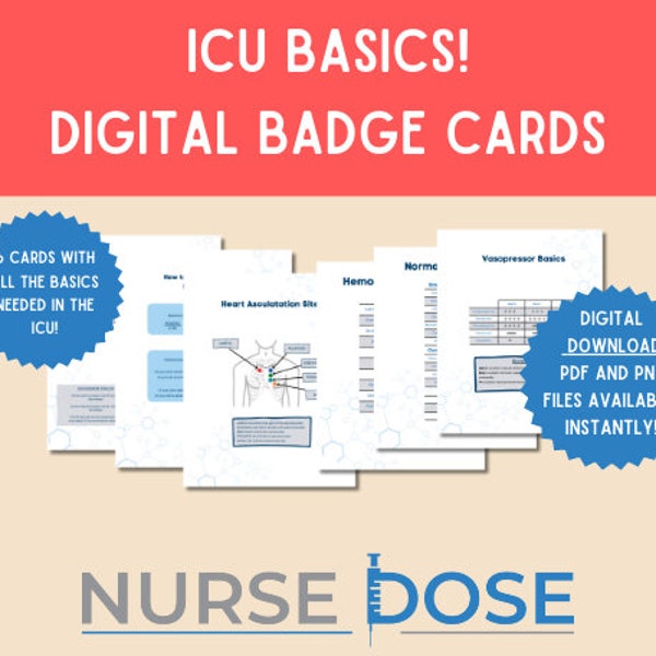 Icu Nurse Reference Cards - Etsy