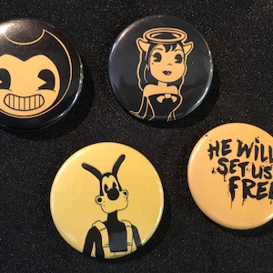 Bendy and the Ink Machine Buttons | Etsy