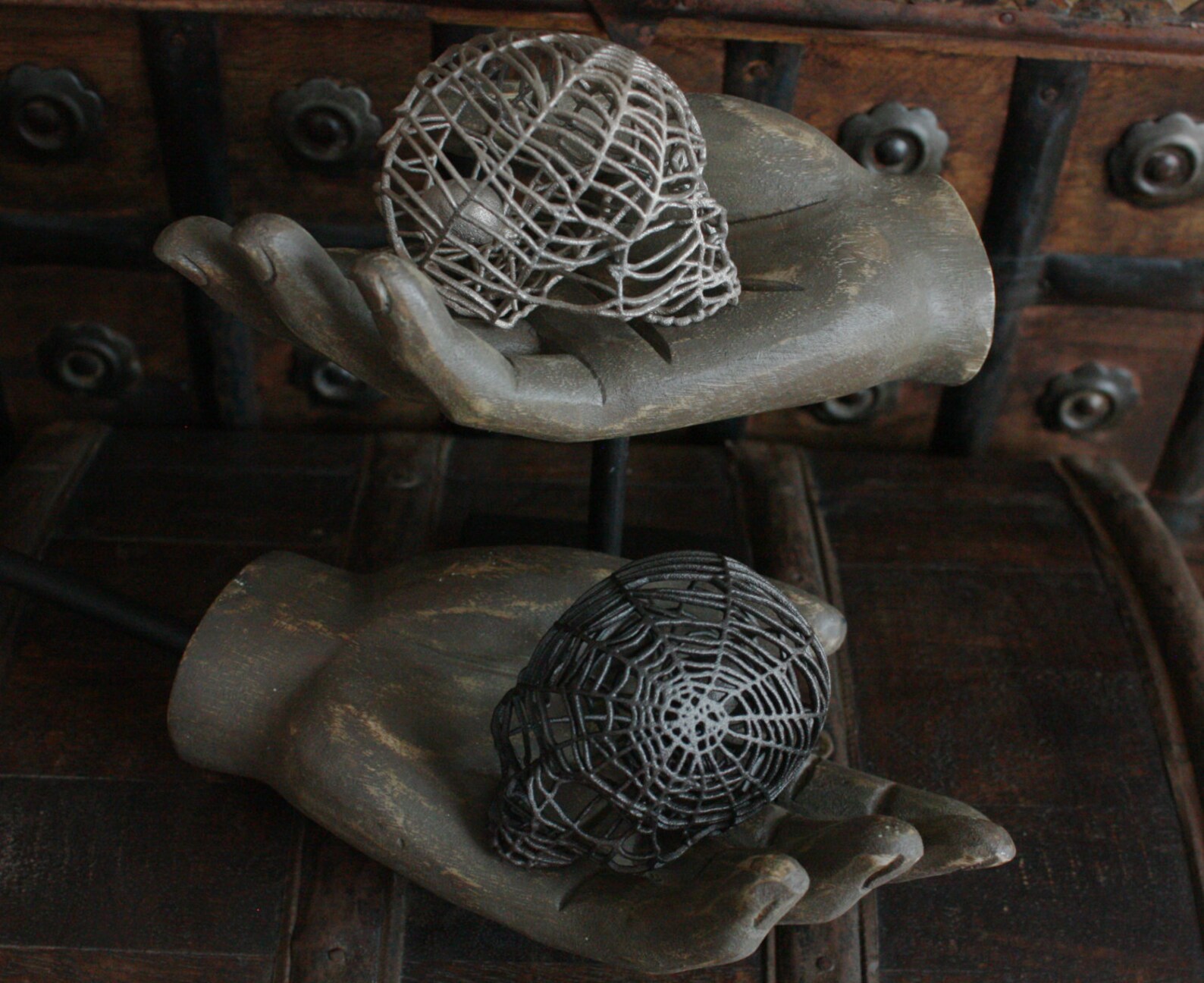 Arachne Black Widow Spiderweb Skull With Hidden Inscription - Etsy