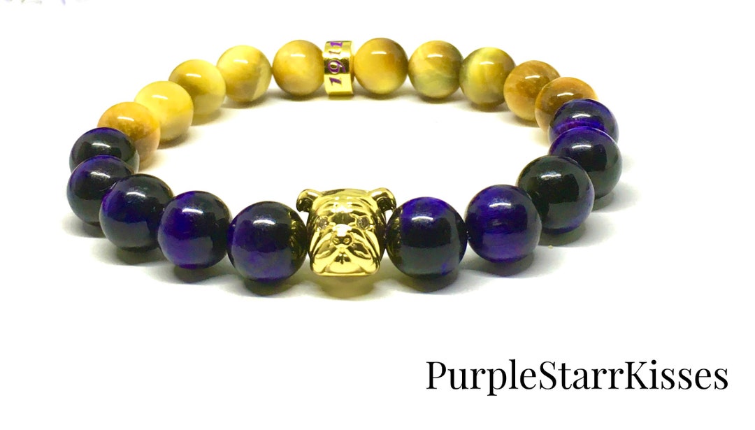 Que Dog Inspired Fraternity Purple and Gold Omega Bracelet- - Etsy