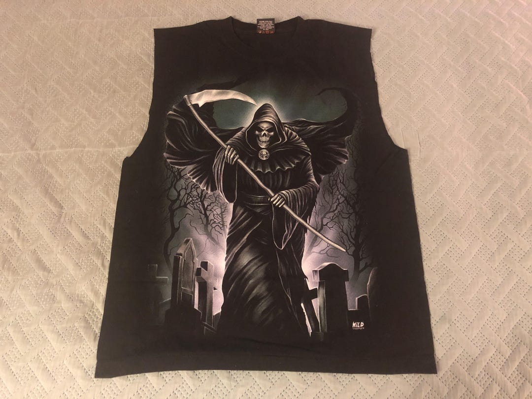 Grim Reaper Cutoff Shirt, Medium - Glow in the Dark (dissection) - Etsy