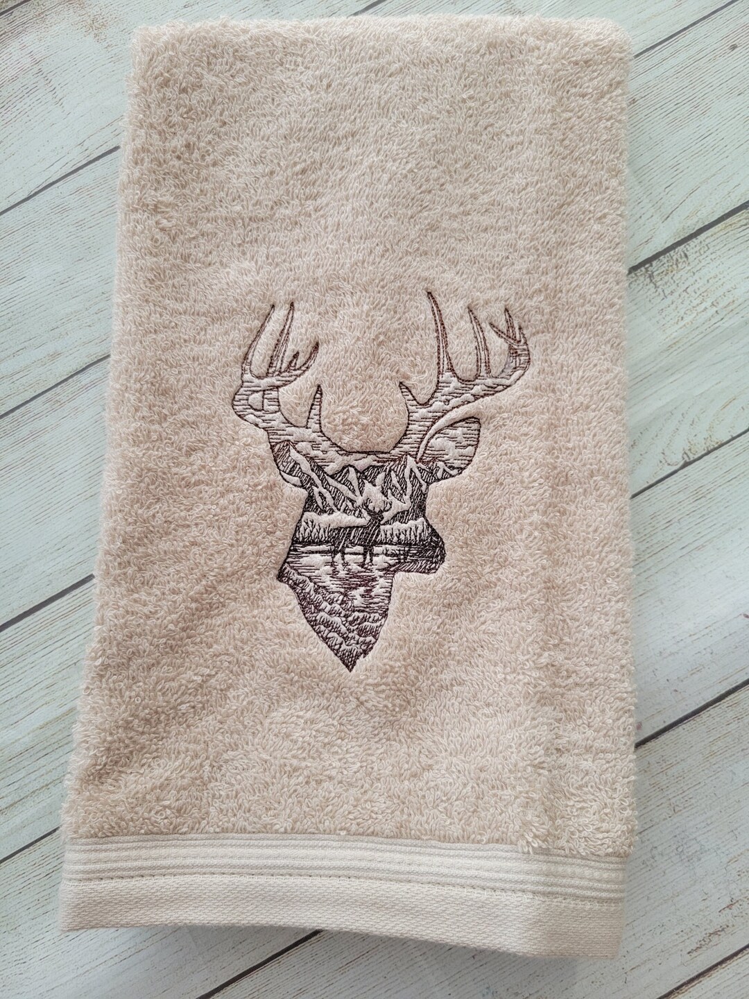 Deer Scene Bath Towel,deer Bath Towel,deer Embroidered Bath Towel, Deer ...
