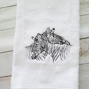 Zebra Bath Towel, Bath Towel, Embroidered Bath Towel, Bath Towels ...