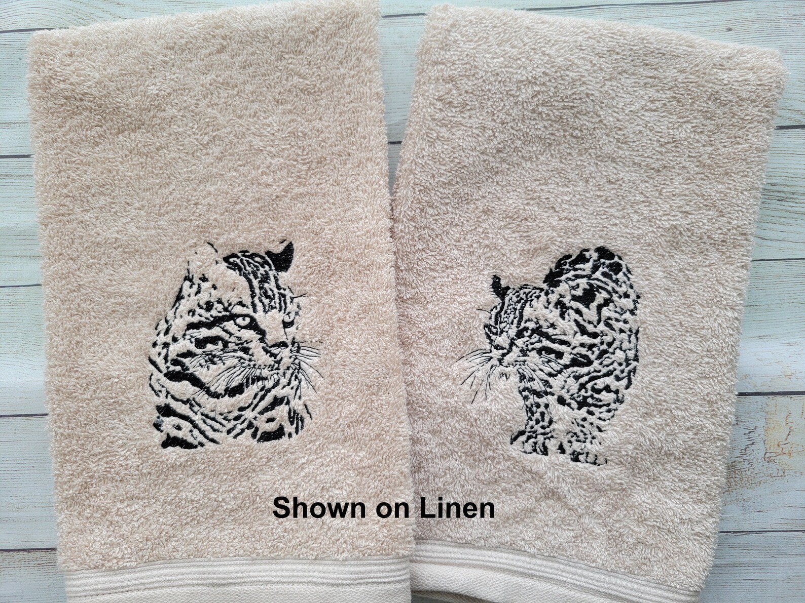 Wild Cats Bath Towelsbath Towelembroidered Bath Towellion - Etsy
