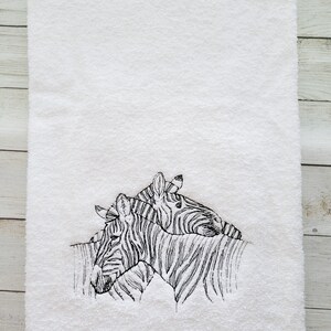 Zebra Bath Towel, Bath Towel, Embroidered Bath Towel, Bath Towels ...