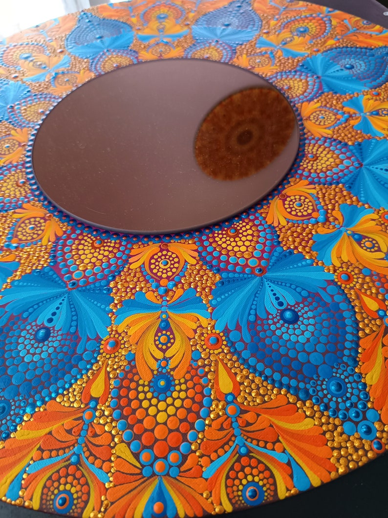 Bohemian Mandala Dots Art Painting, Mirror Mandala Dot Art, Dotting Art ...
