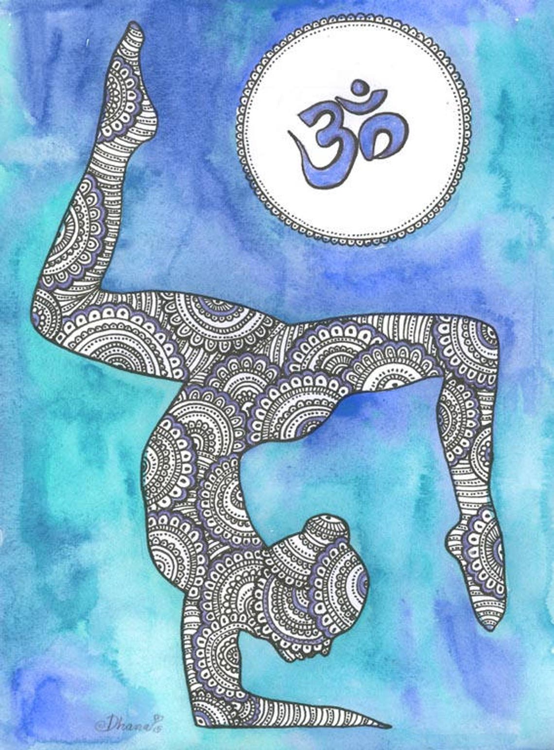 Om Sign Painting Yoga Asana Large PRINT Canvas Print Aum - Etsy