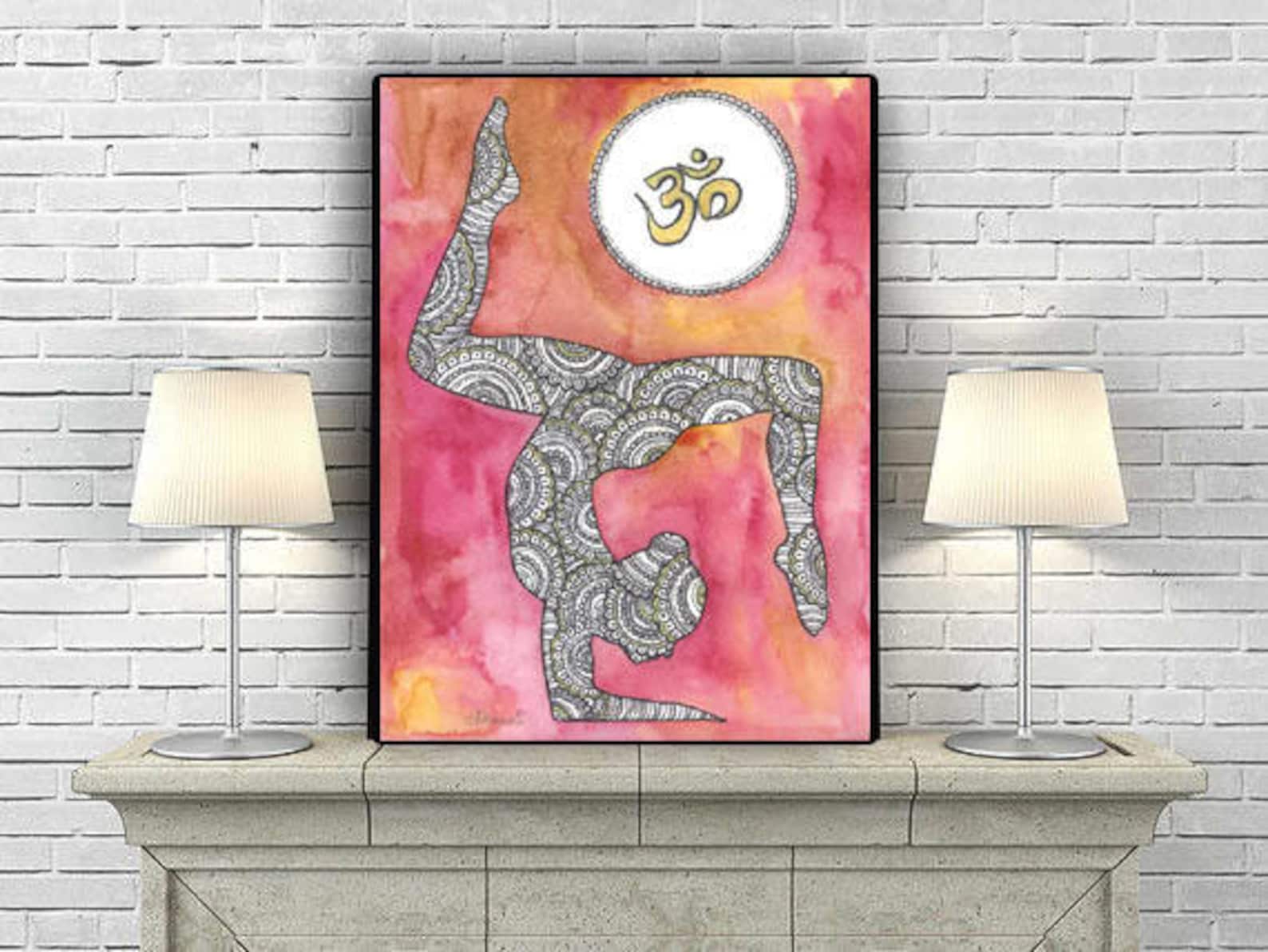 Om Sign Painting Yoga Asana Large PRINT Canvas Print Aum - Etsy