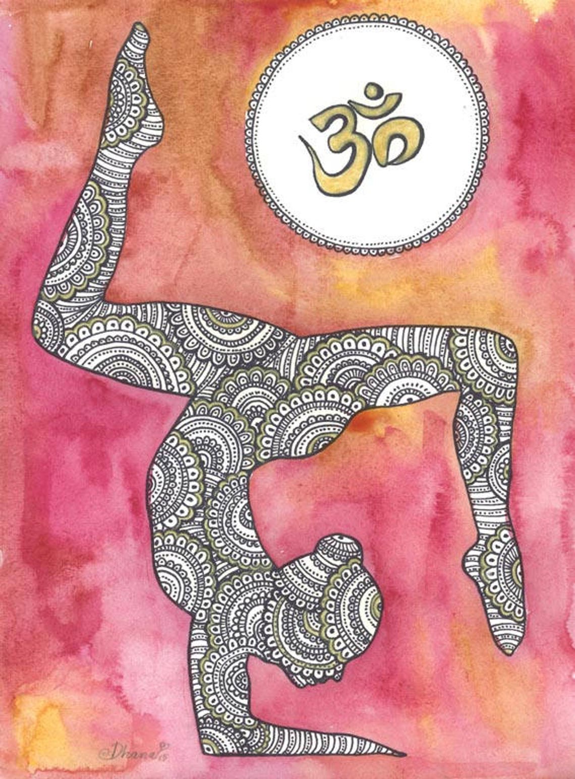 Om Sign Painting Yoga Asana Large PRINT Canvas Print Aum - Etsy
