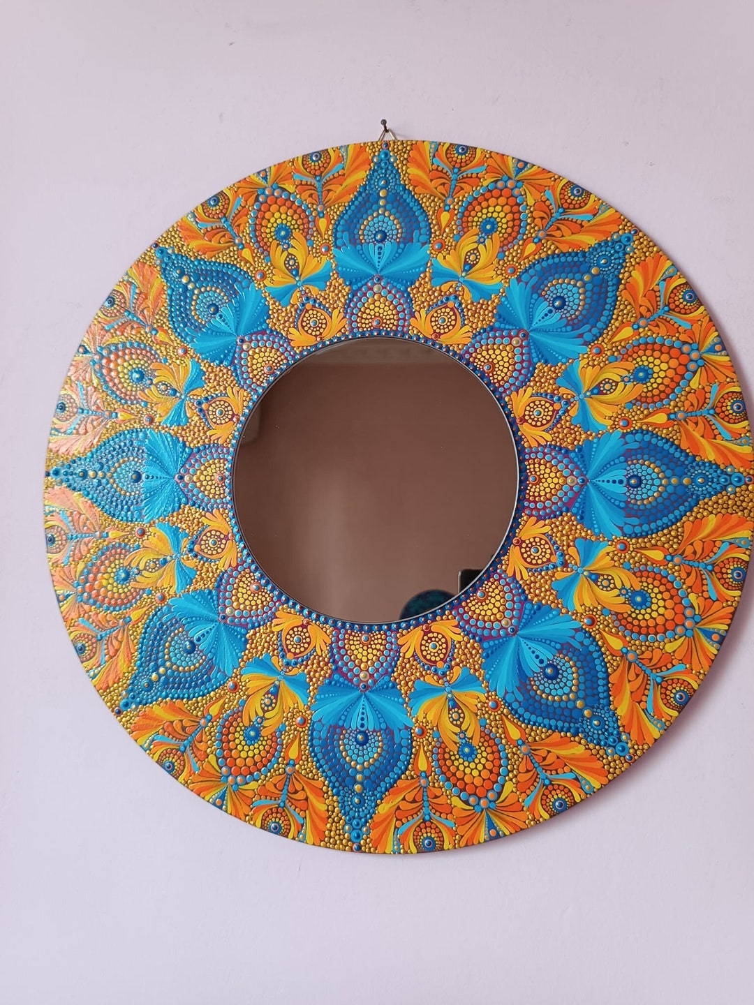 Bohemian Mandala Dots Art Painting, Mirror Mandala Dot Art, Dotting Art ...