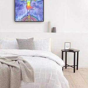 Yoga Asana Painting Print Tree Pose Vrikasana Yoga Studio Decor Living ...