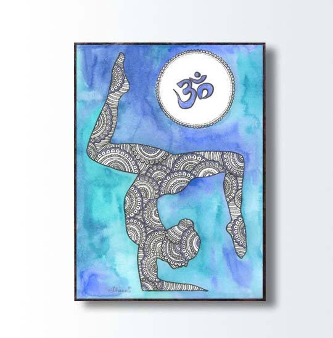 Om Sign Painting Yoga Asana Large PRINT Canvas Print Aum - Etsy