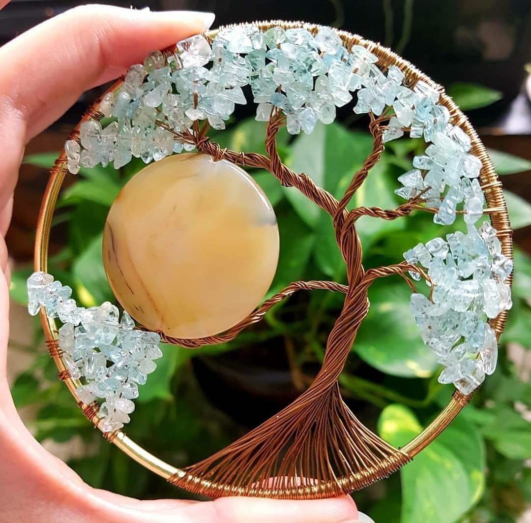 Aquamarine Tree of Life Wire Wrapped - Etsy