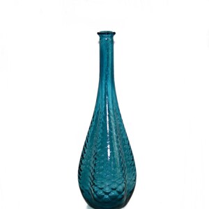 Vintage Mid-Century Italian Blue Bubble Glass Decanter Bottle | Etsy