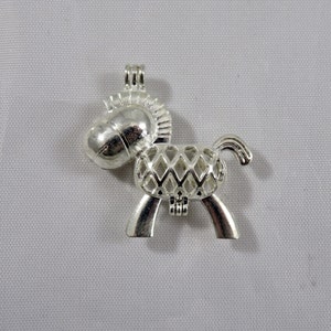 Vintage Silver Tone Asian Inspired Trogen Horse Pendant Charm Featuring ...