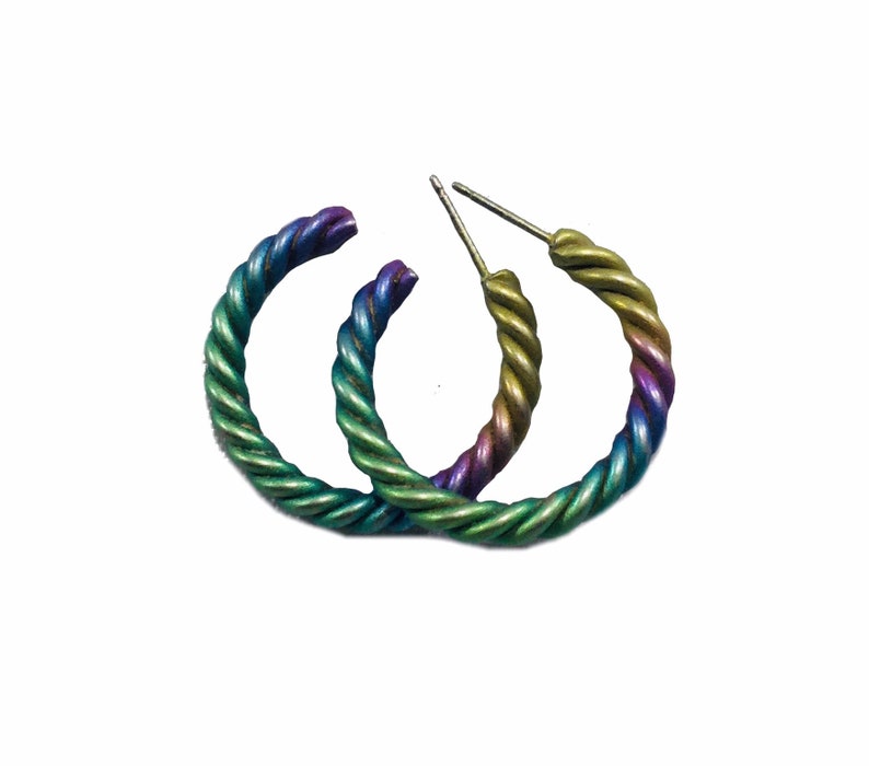 Vintage Ladies Rainbow Inspired Twisted Rope Designer Hoop - Etsy